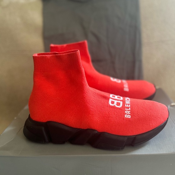 Balenciaga | Shoes | 95 Balenciaga Bb Logo Speed Trainers Red Eu43 Us0 ...
